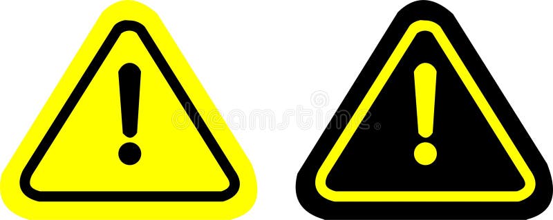 Caution Warning Icon Set: Yellow & Black Exclamation Mark Triangles for ...