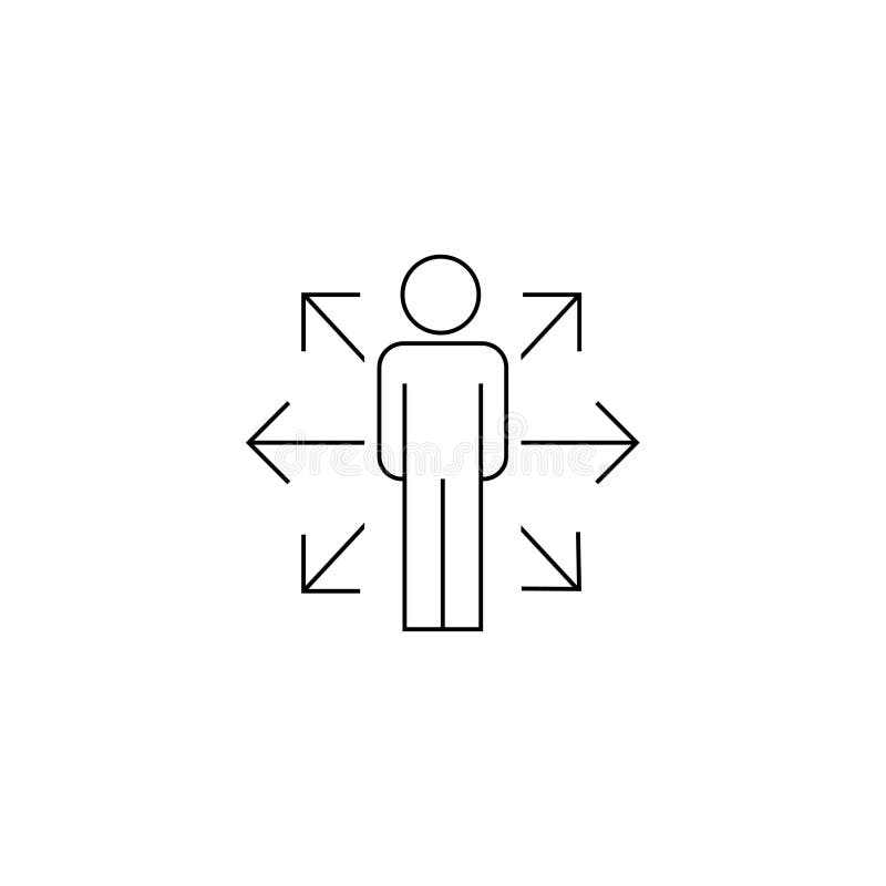 Versatile Person Sign. Man and Arrows Come in Different Directions. Eps ...
