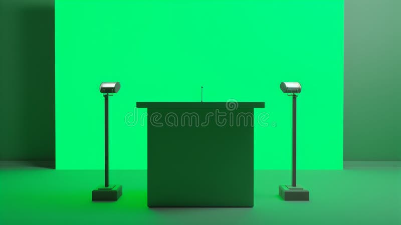 A Versatile Podium Suitable for Virtual Events, Featuring Green Screens ...