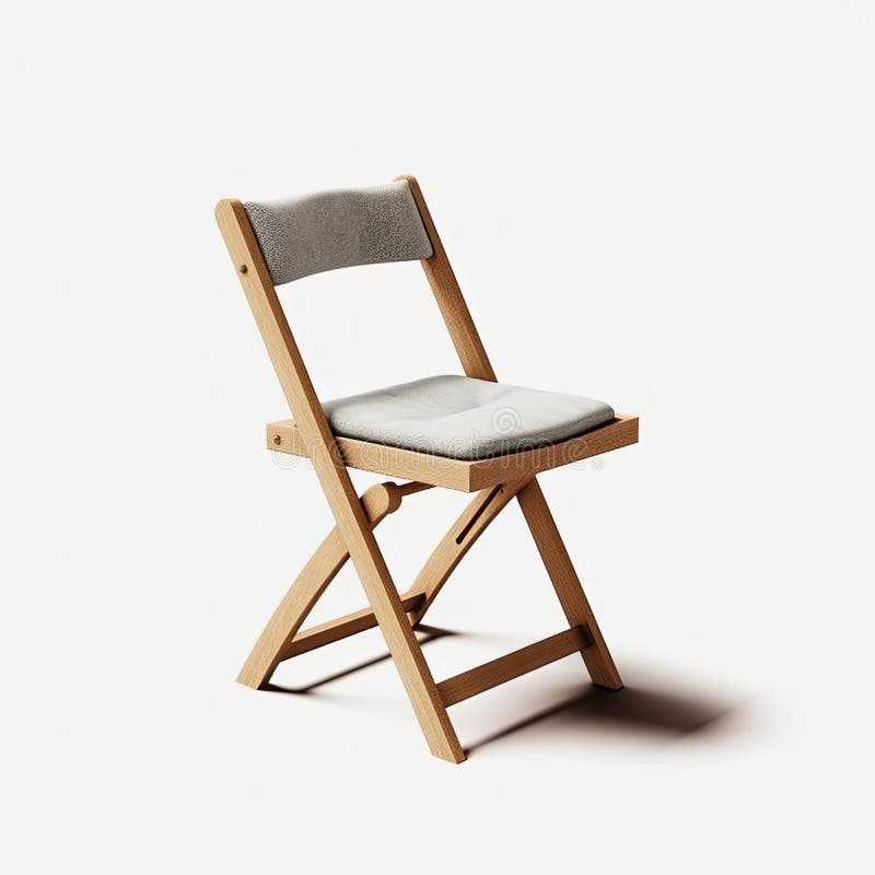 A Versatile and Practical Wooden Folding Chair with a Cushioned Seat ...