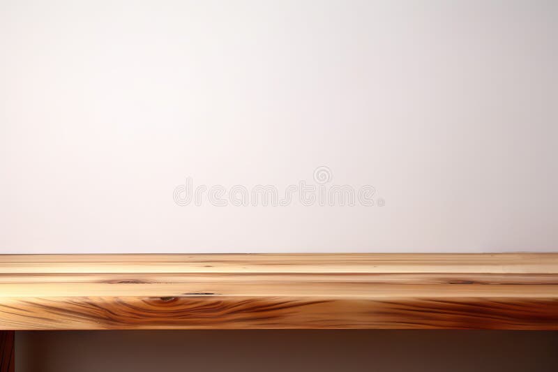 Versatile Product Showcase Empty Wooden Table on White Wall Background ...