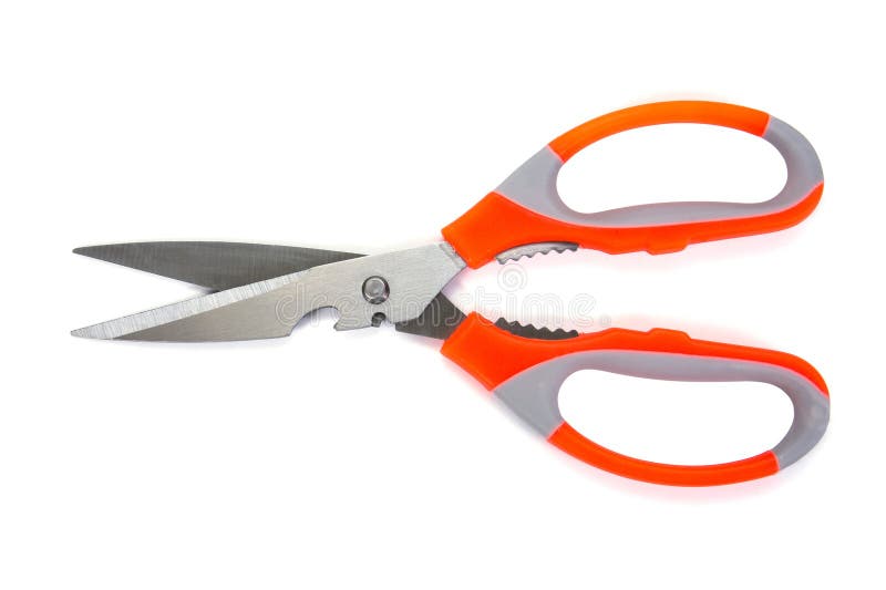 Versatile Scissors Isolated on White Background. Orange Modern Design ...