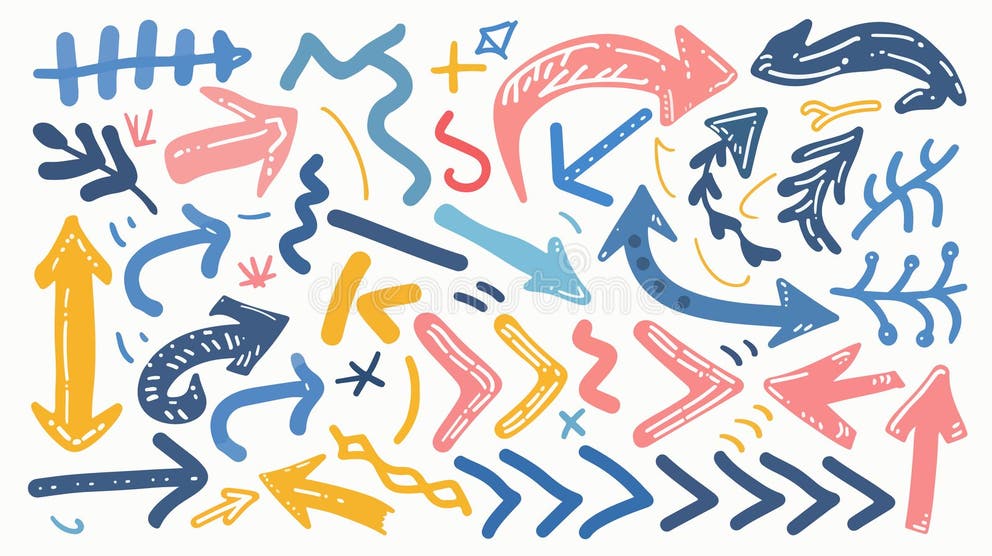 A Versatile Set of Curved Arrows and Pointers in an Illustrative Style ...