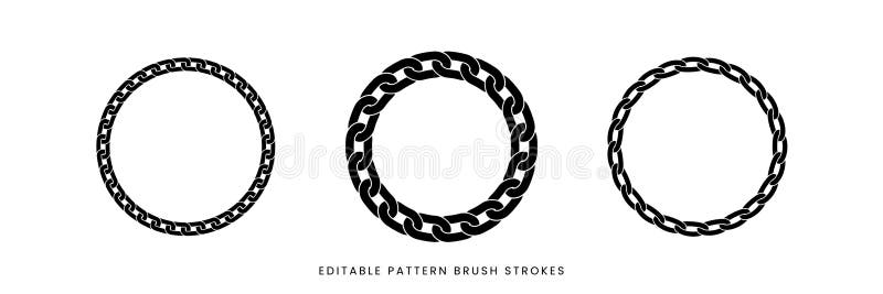 Seamless Chain Pattern Brushes for Creative Designs Stock Vector ...