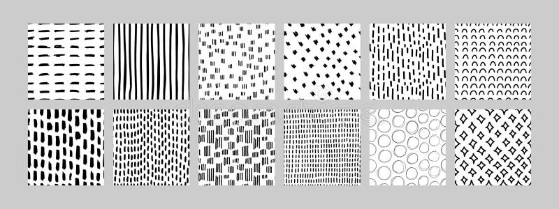 Versatile Set of Seamless Black and White Patterns Stock Illustration ...