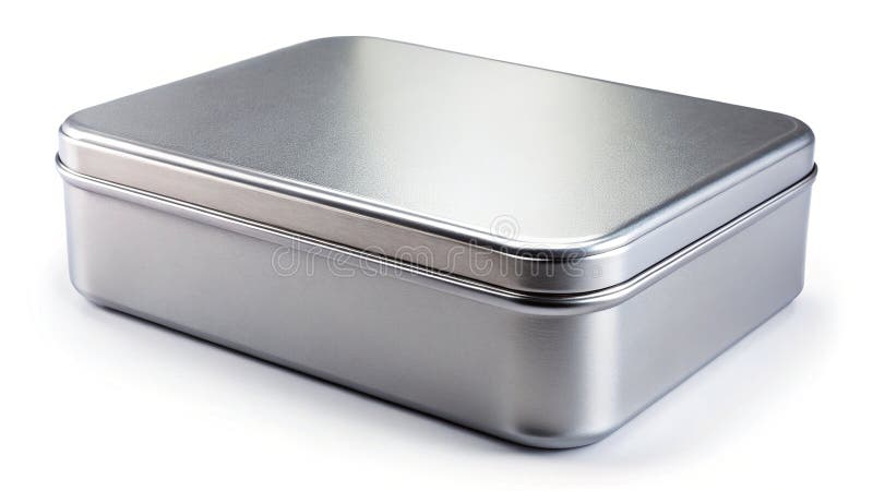 Versatile Silver Metal Storage Box Mockup with Clipping Path for ...