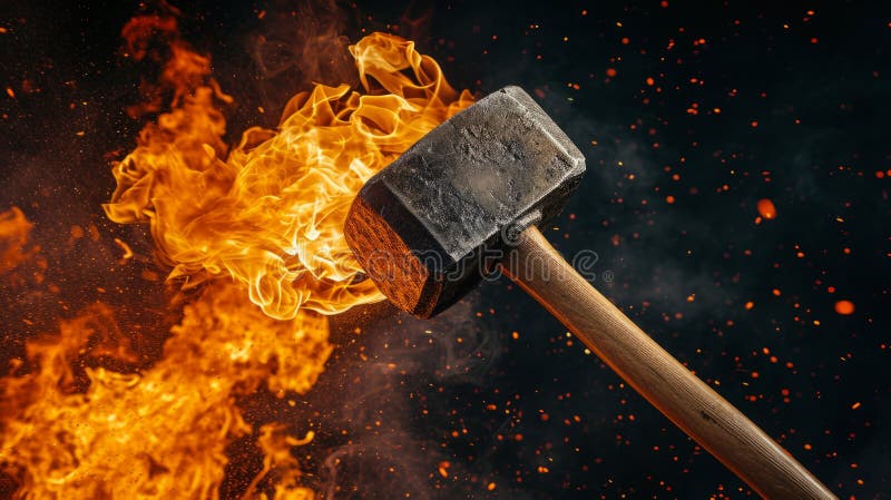 Versatile Sledgehammer Construction Tool Horizontal Illustration. Stock ...