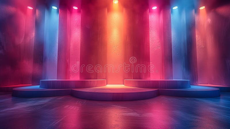 Versatile Stage with Vibrant Spotlights, Laser Lights. AI Generated ...