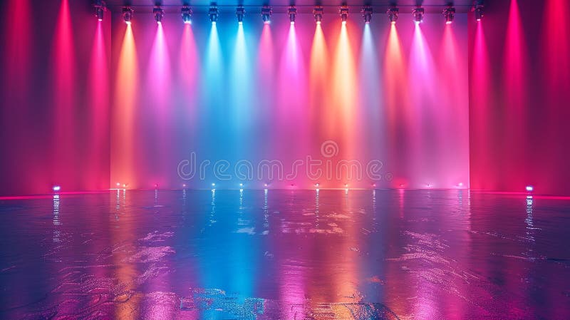Versatile Stage with Vibrant Spotlights, Laser Lights. AI Generated ...