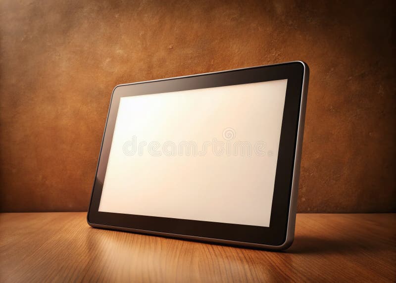 Versatile Tablet PC Mockup on a Brown Background Showcase Your App or ...
