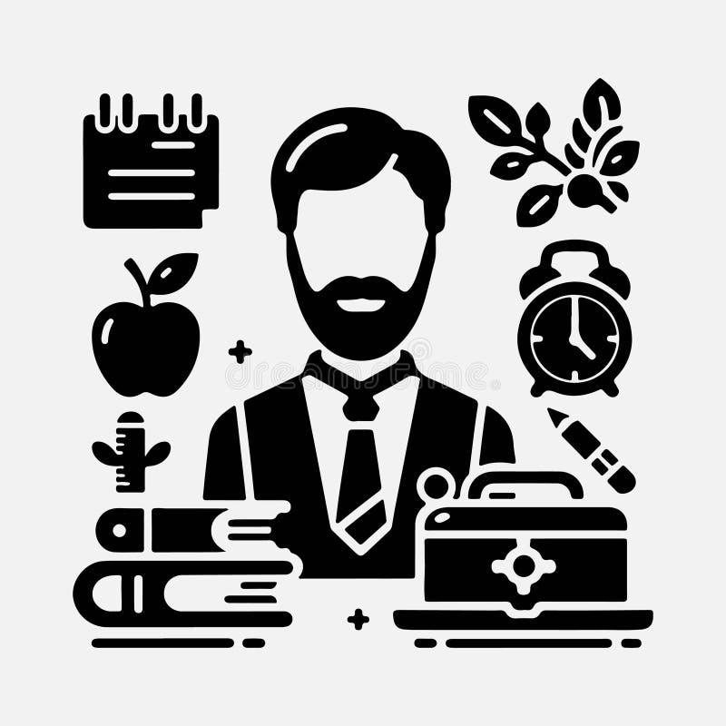 Versatile Teacher and School Materials Icons for Educational Projects ...
