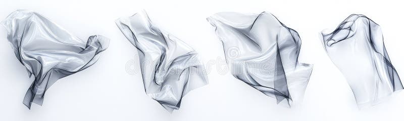 Versatile Torn Plastic Wrap Set on Isolated Transparent Background ...