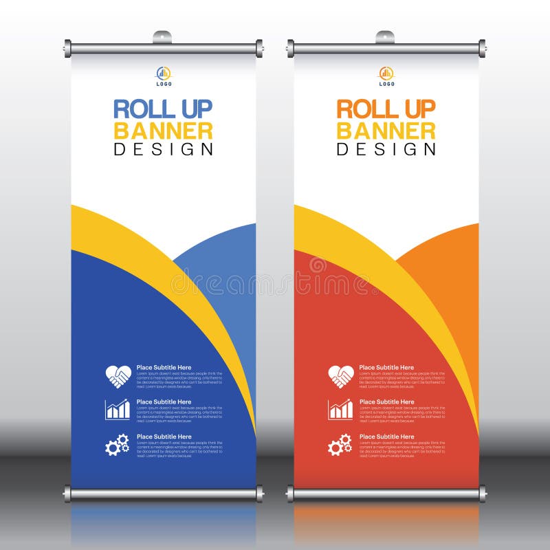 Roll Up Banner Design Template for Brochures and Flyers Stock Vector ...