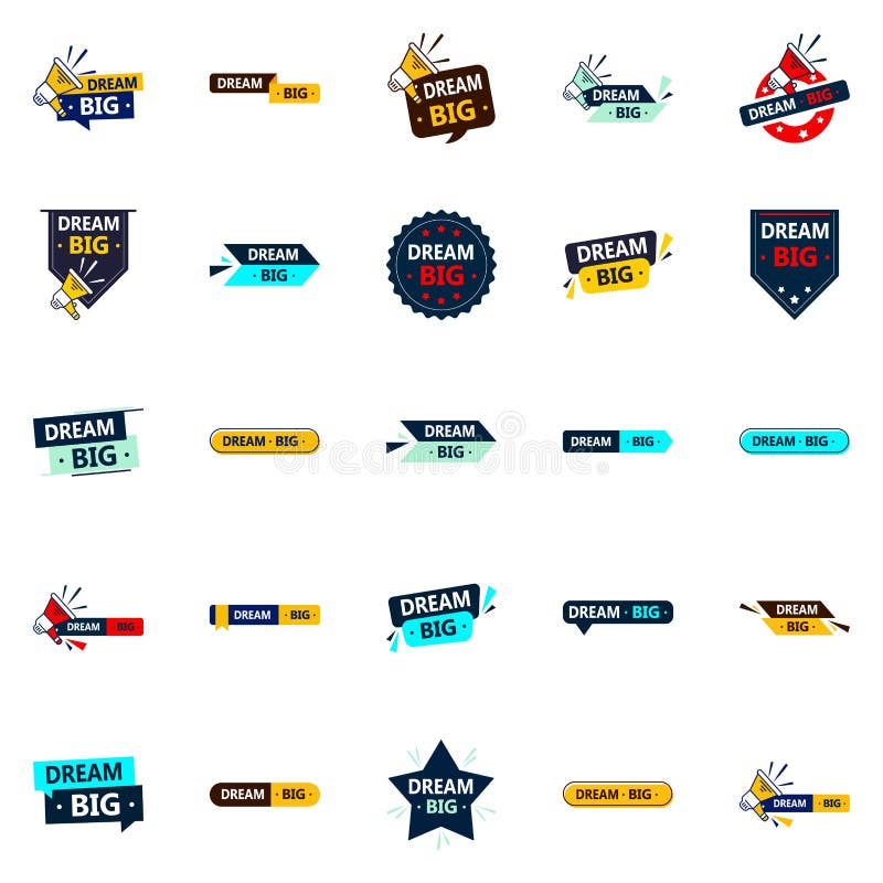 25 Versatile Vector Designs for a Big Dream Mindset Dream Big Stock ...