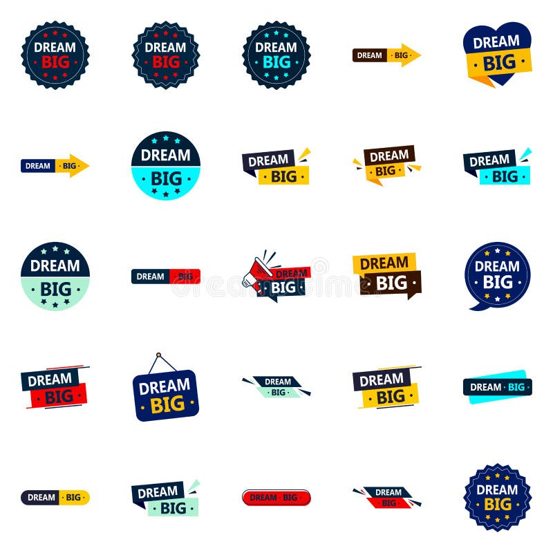 25 Versatile Vector Designs for Dreaming Big and Achieving More Stock ...