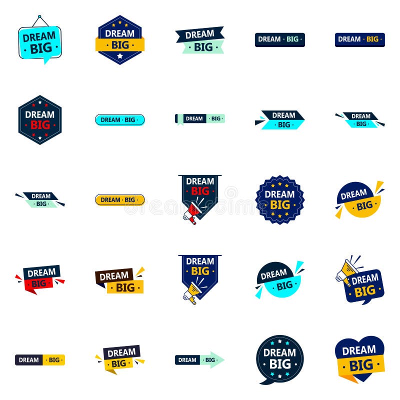 25 Versatile Vector Designs for Dreaming Big and Achieving More Stock ...