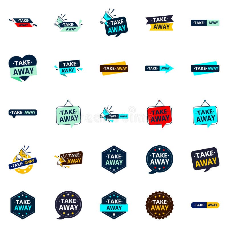 25 Versatile Vector Designs in the Take Away Pack Perfect for Food ...