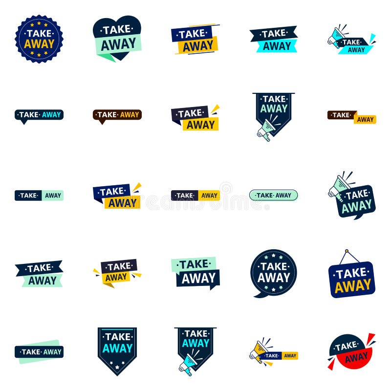 25 Versatile Vector Designs in the Take Away Pack Perfect for Food ...