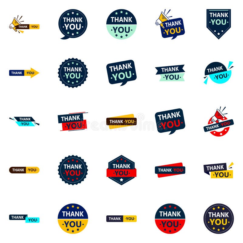 25 Versatile Vector Images To Say Thank You Stock Vector - Illustration ...