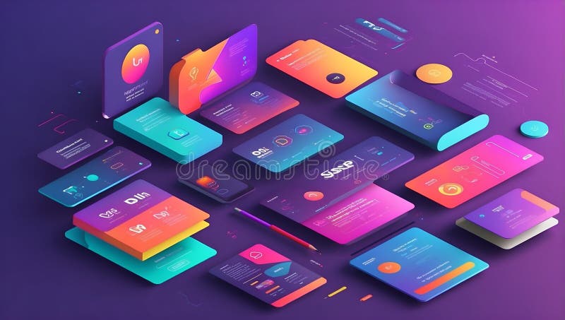 Versatile Vistas: Dynamic Vector UI UX. AI Generate Stock Illustration ...