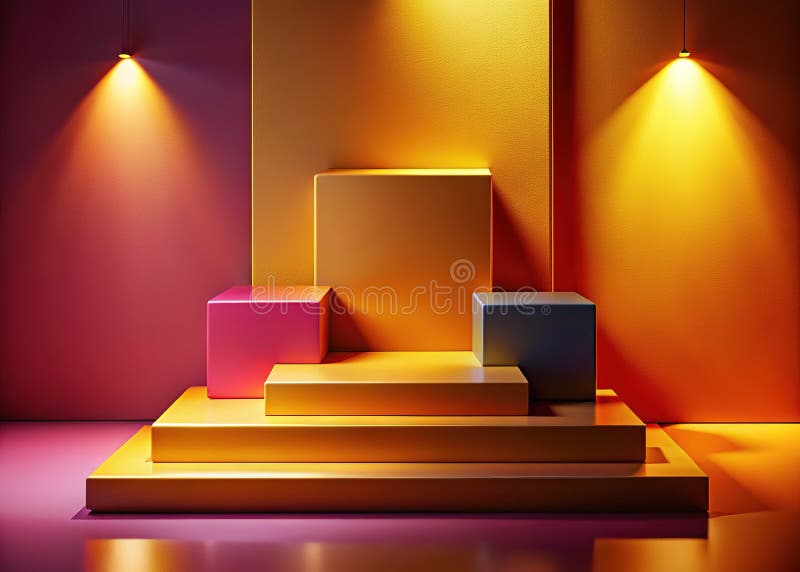 Versatile Warmtoned Rectangle Podium Mockups for Product Presentation ...