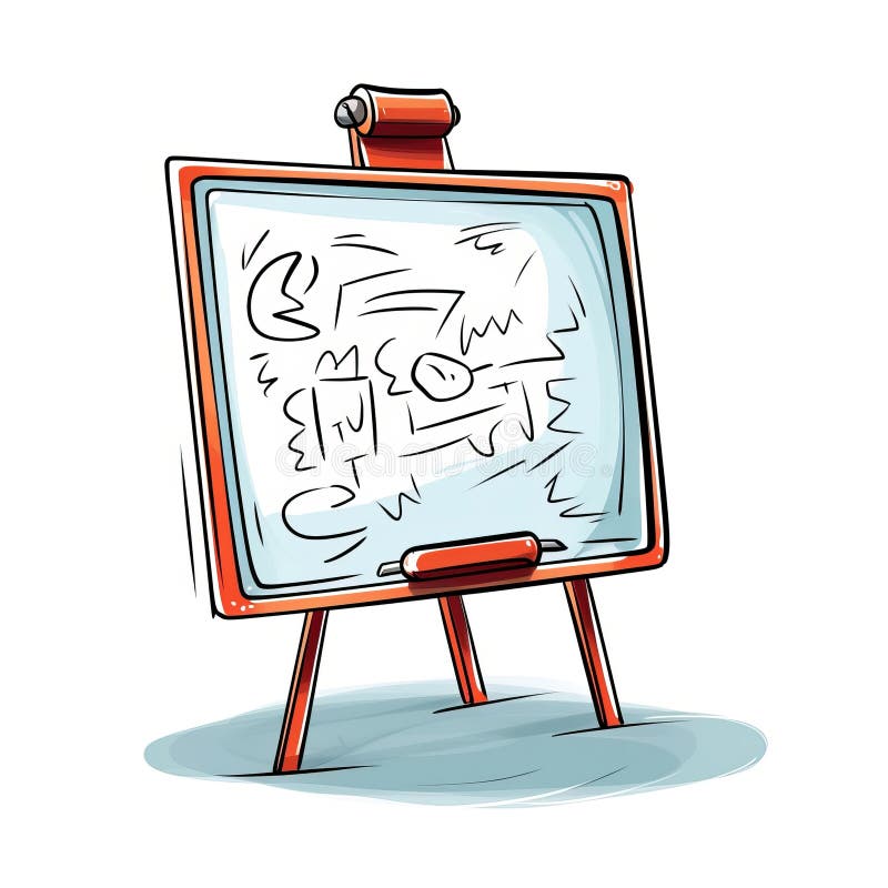 Versatile Whiteboard Office Supply Cartoon Square Illustration. Stock ...