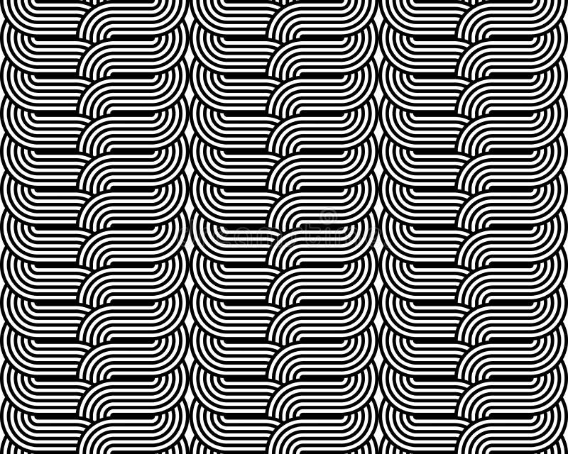 Verschachteltes Muster Des Designs Nahtloses Monochrom Vektor Abbildung ...