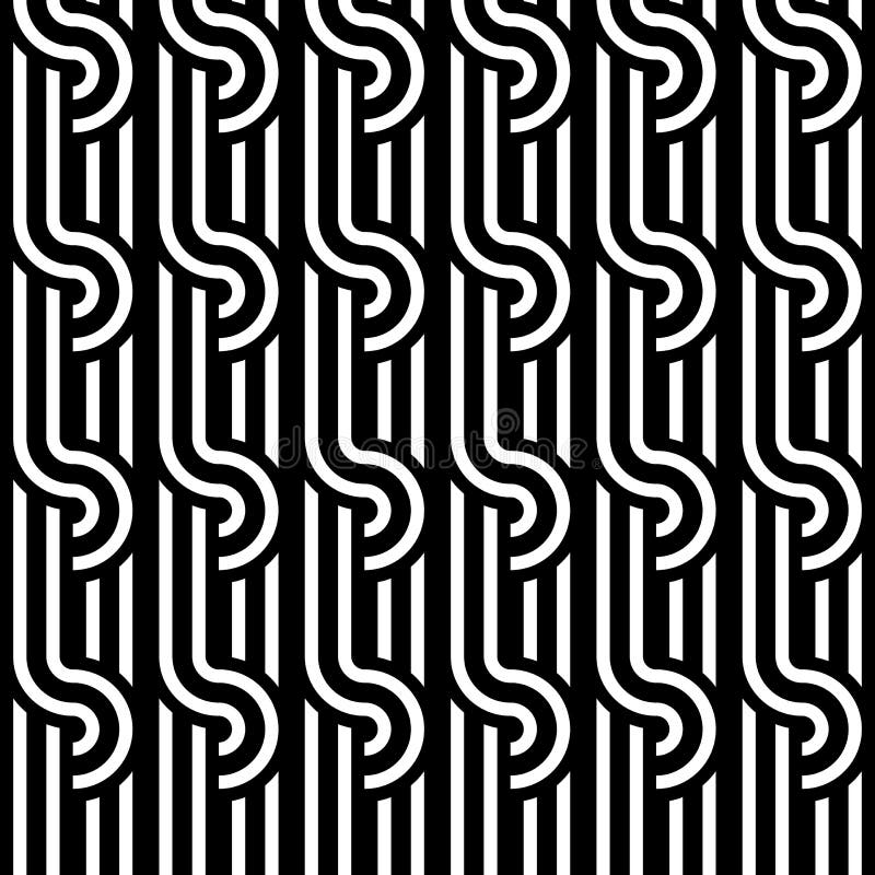 Verschachteltes Muster Des Designs Nahtloses Monochrom Vektor Abbildung ...