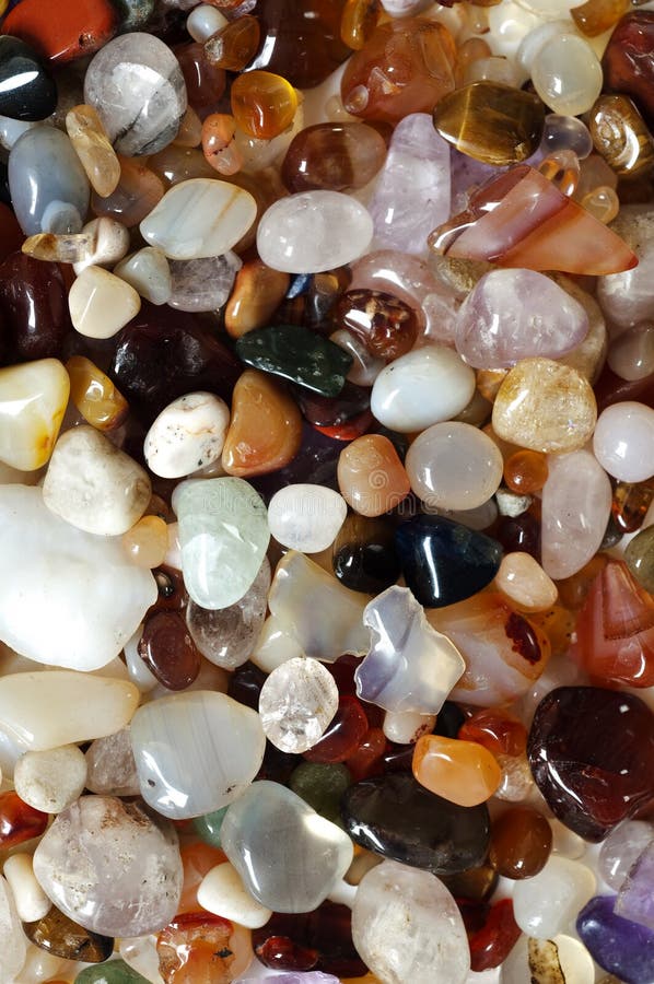 Verscheidenheid Van Semi Kostbare Halfedelstenen Stock Afbeelding ...