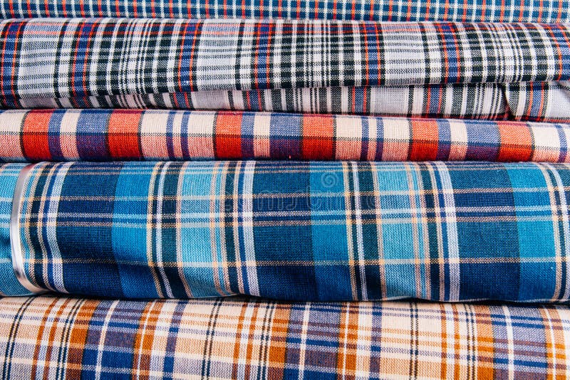Verschiedene Arten Von Geweben Werden in Folge Gestapelt Stockbild ...