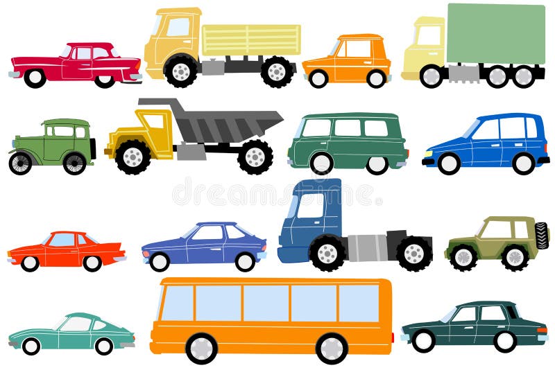 Verschiedene Arten Von Autos Stock Abbildung - Illustration von ...