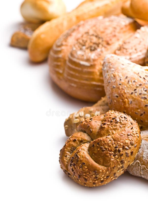 Verschiedene Arten Von Broten Stockfoto - Bild von krustig, getreide ...