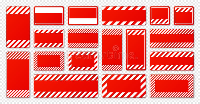 Verschiedene Rote Warnschilder Mit Diagonaler Richtung. Warnzeichen ...