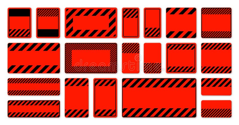 Verschiedene Rote Warnschilder Mit Diagonaler Richtung. Warnzeichen ...