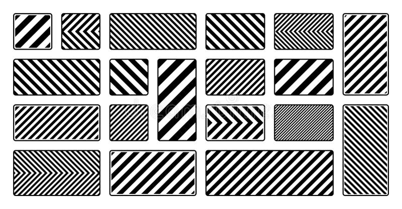 Verschiedene Schwarze Warnzeichen Mit Diagonalen Linien. Warnzeichen ...