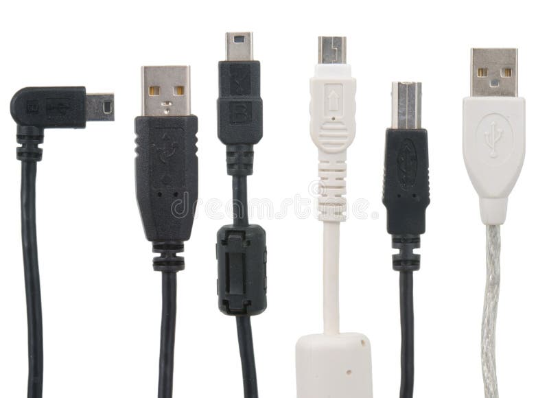Verschiedene USB-Netzkabel stockfoto. Bild von seilzug - 23466128