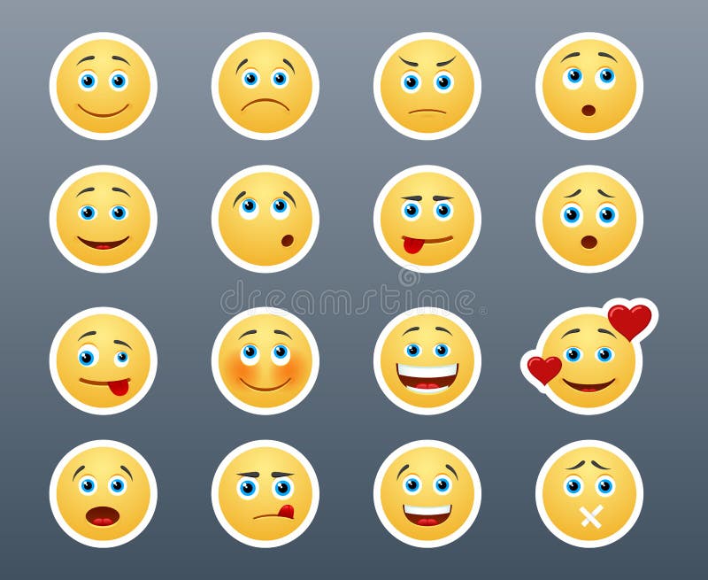 Verschillende Emotie-smileys Stock Illustratie - Illustration of ...