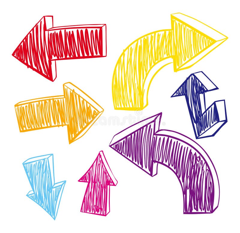 Verschillende Pijlen in Vele Kleuren Vector Illustratie - Illustration ...