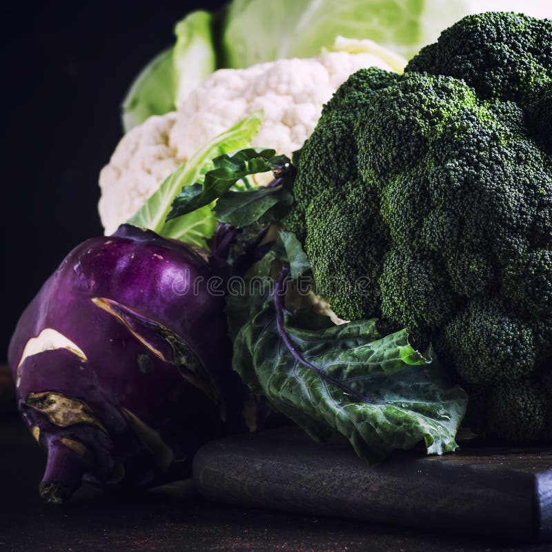 Verschillende Soorten Kool Zoals Witte Kool, Bloemkool, B Stock ...