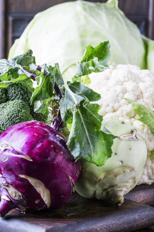 Verschillende Soorten Kool Zoals Witte Kool, Bloemkool, B Stock ...
