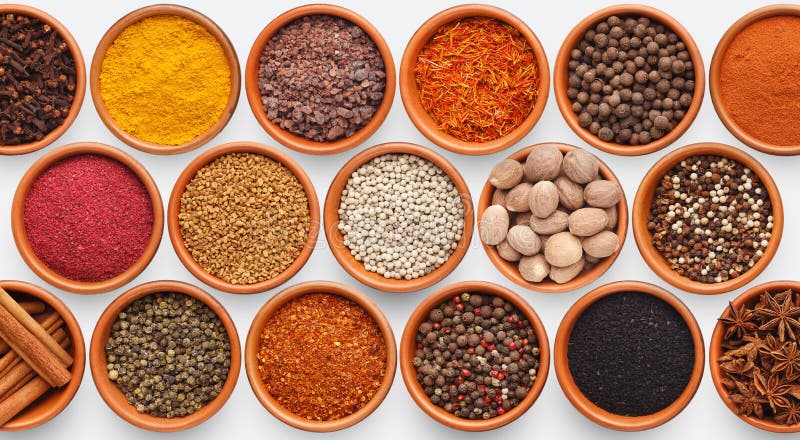 Verschillende Soorten Kruiden En Kruiden Stock Afbeelding - Afbeelding ...
