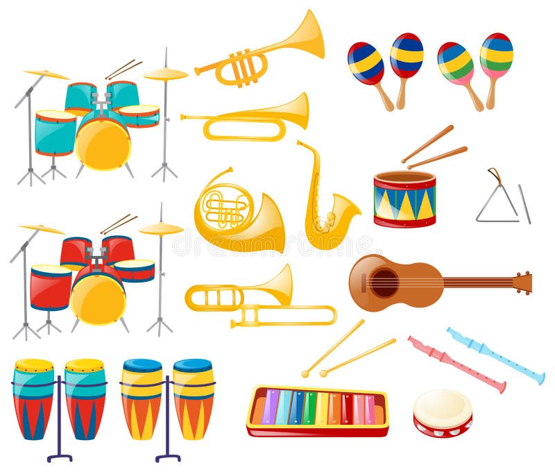 Verschillende Soorten Muzikale Instrumenten Vector Illustratie ...