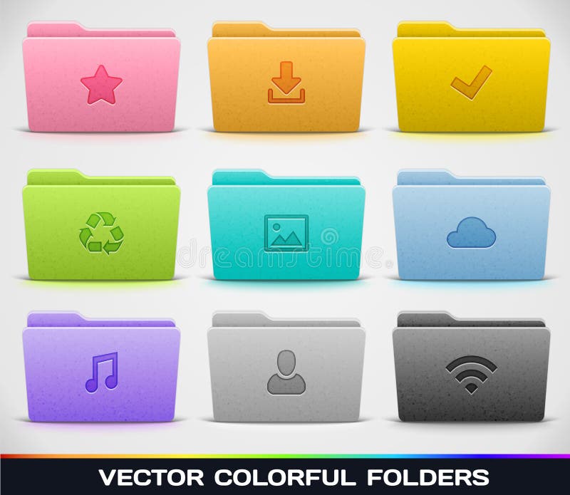 Verschillende Soorten Mappen Vector Illustratie - Illustration of teken ...