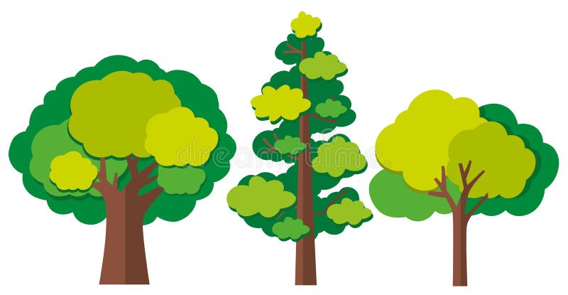 Verschillende Types Van Bomen Vector Illustratie - Illustration of ...