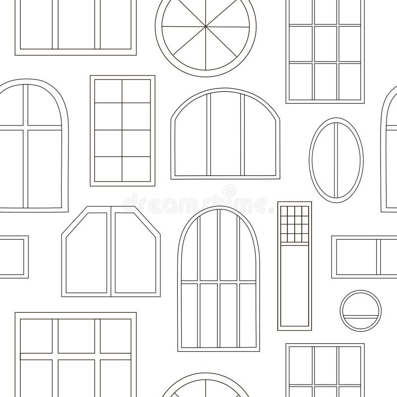 Verschillende Types Van Vensters Vector Illustratie - Illustration of ...
