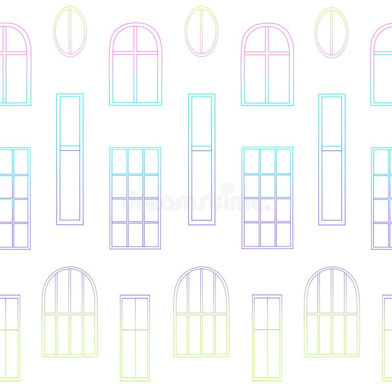 Verschillende Types Van Vensters Stock Illustratie - Illustration of ...