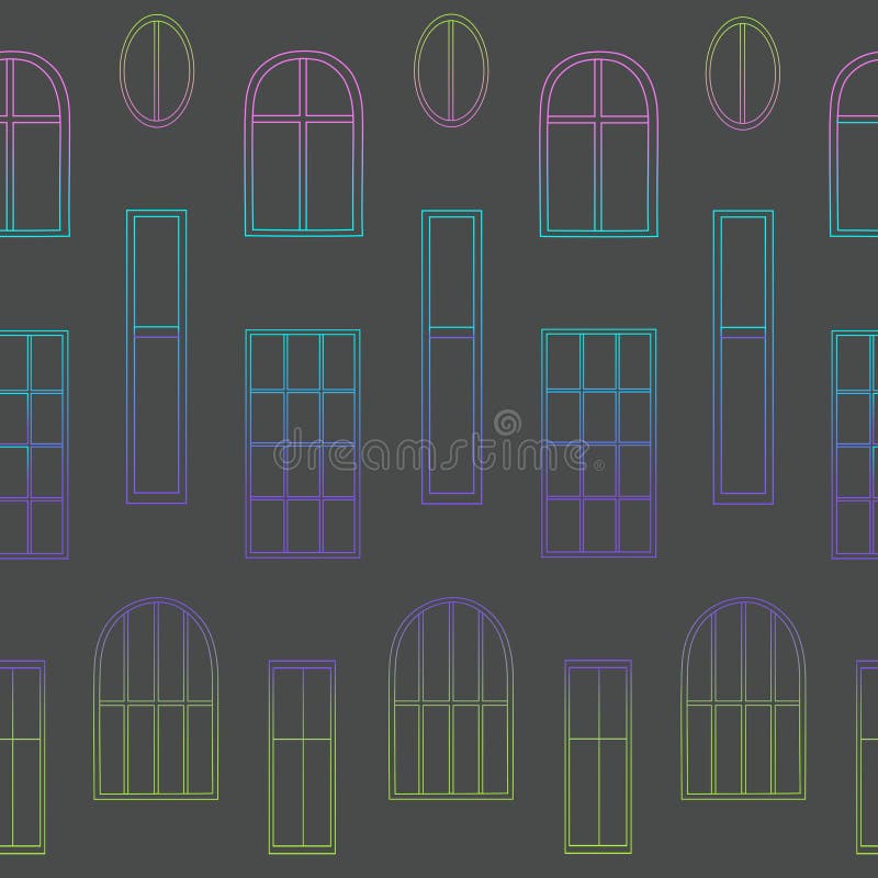 Verschillende Types Van Vensters Stock Illustratie - Illustration of ...