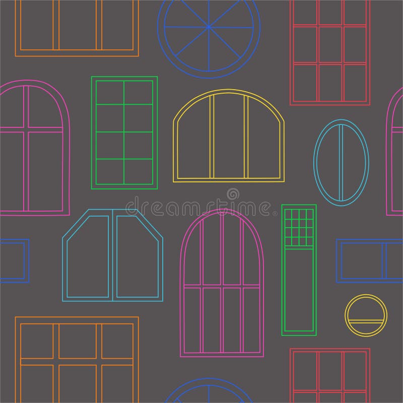 Verschillende Types Van Vensters Stock Illustratie - Illustration of ...