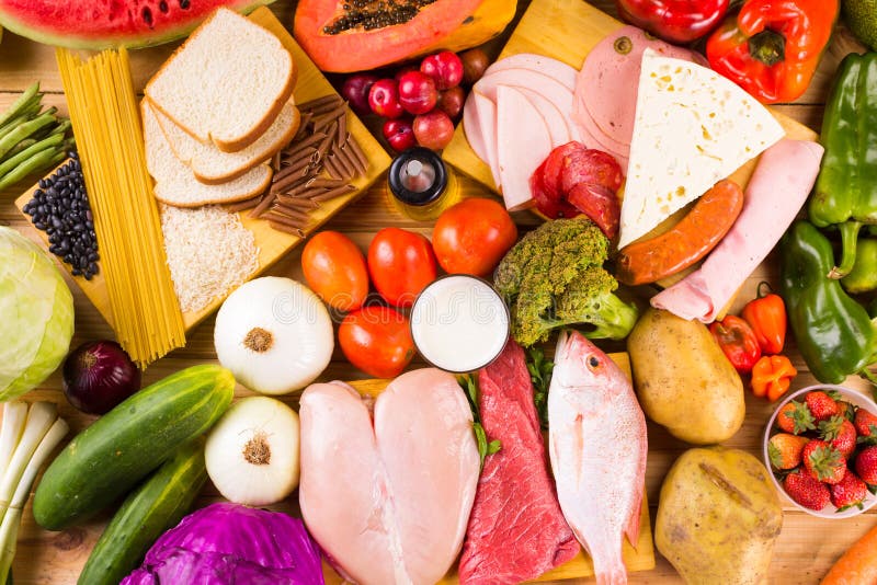 Verschillende Types Van Voedsel Stock Foto - Image of kaas, dieet: 70679100