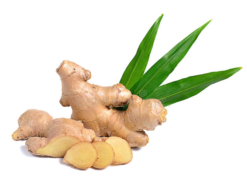Verse Gember Op Witte Achtergrond Stock Afbeelding - Image of eten ...